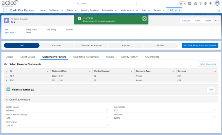 Financial Statement Analysis | ACTICO Credit Risk Platform